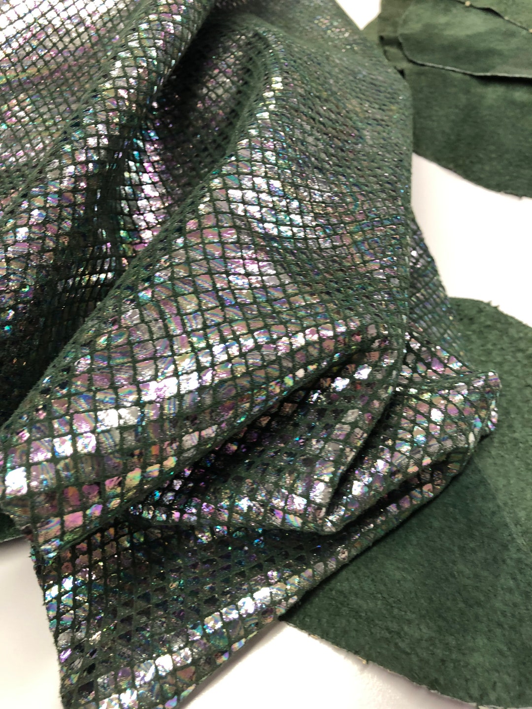 LEATHER 8"x10" SHINY METALLIC Mermaid Glittering Metallic Leather ...