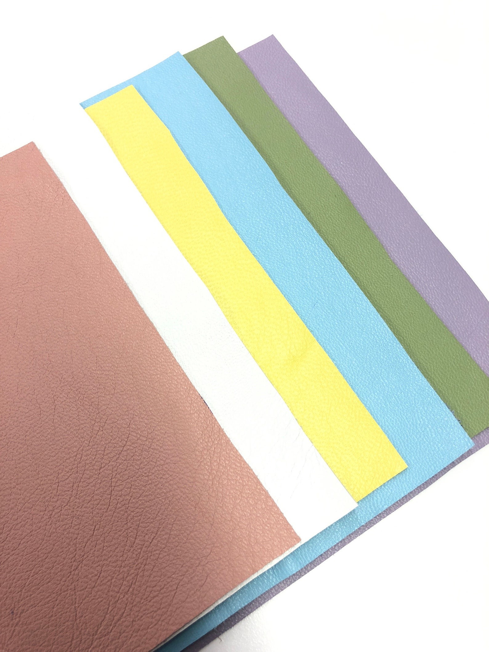 LEATHER NEW Pastel Colors LEATHER Set of 6 Colors Pink, White, Light ...