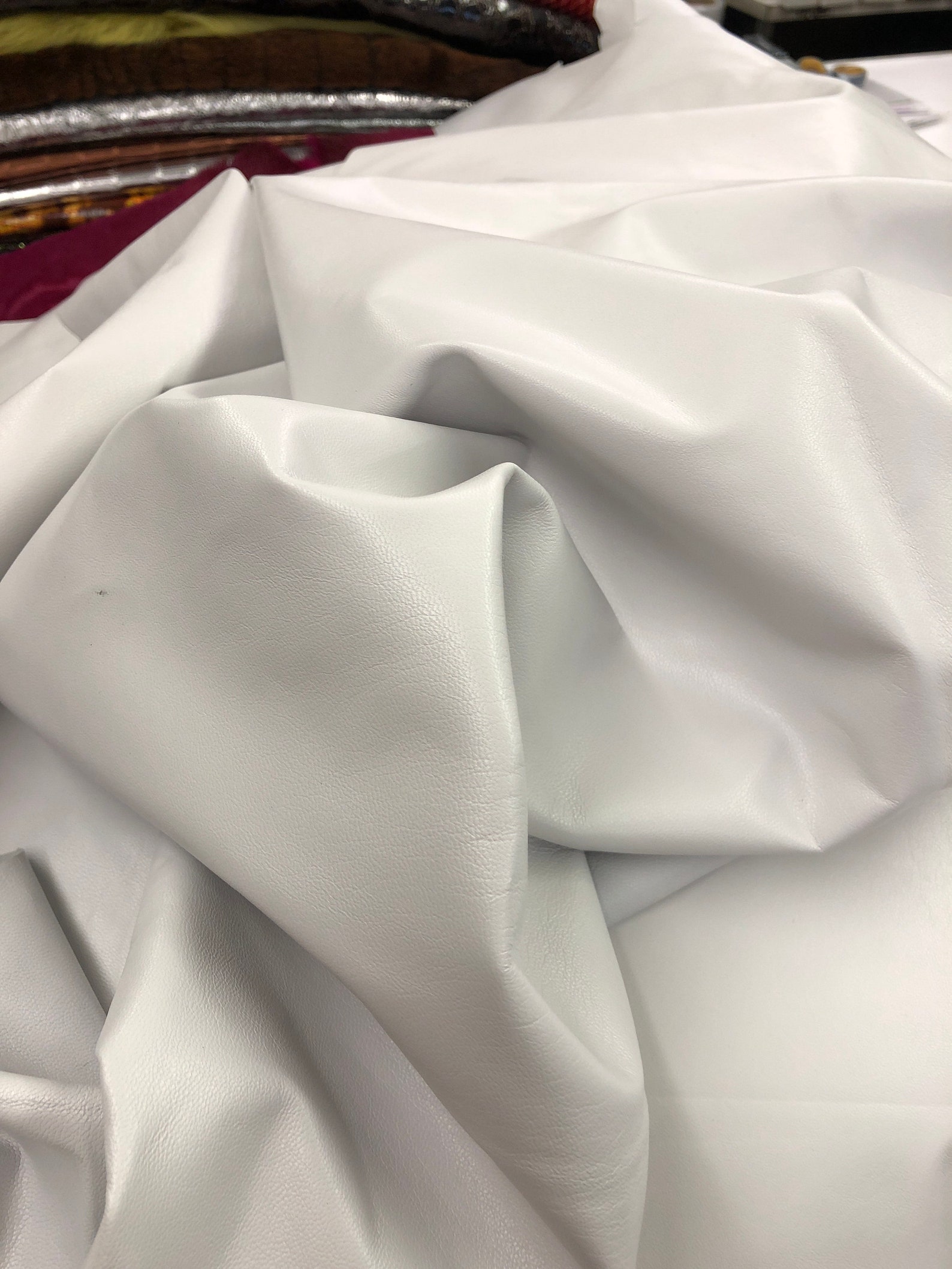 White Genuine ITALIAN LAMBSKIN, LEATHER, Choose Your Size, Leather Hide ...