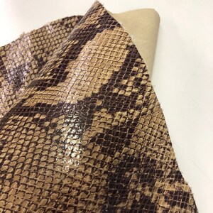 PYTHON LEATHER SKINS Print/natural Tan Brown Python Snakeskin Printed ...