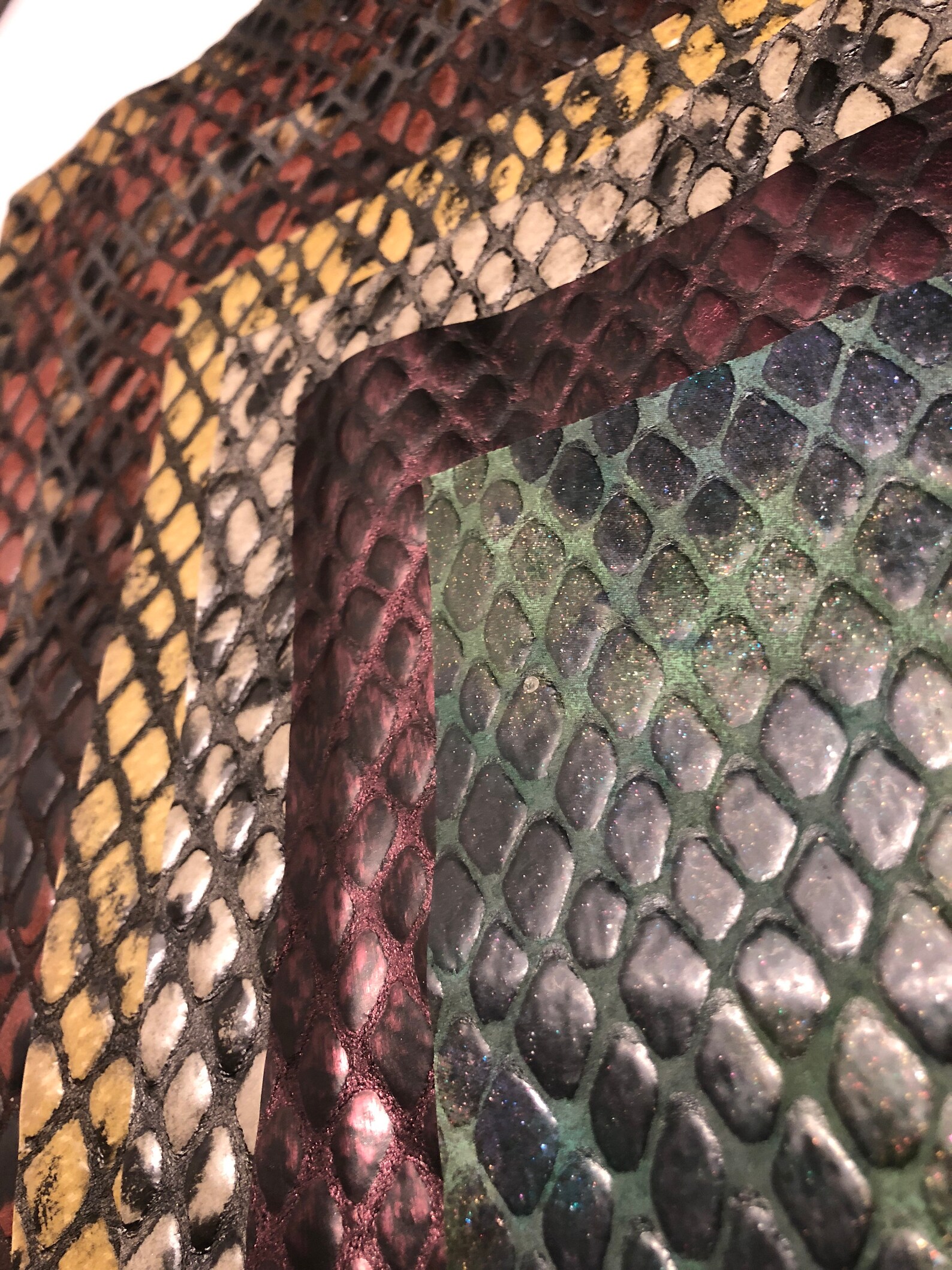 Amazon 10"x10" ANACONDA SCALE LEATHER Printed Genuine Leather Crafting ...