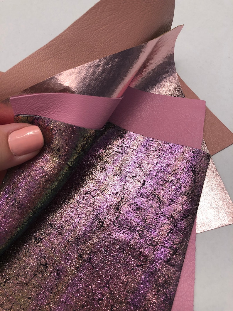 PINK LEATHER Set of 4/genuine Leather/choose Your Size or Get Full ...