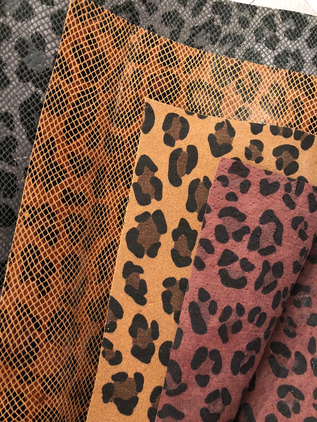 LEATHER CHETTAH 10"x10" Sheet/ LEOPARD Printed Leather/leather Sheets ...