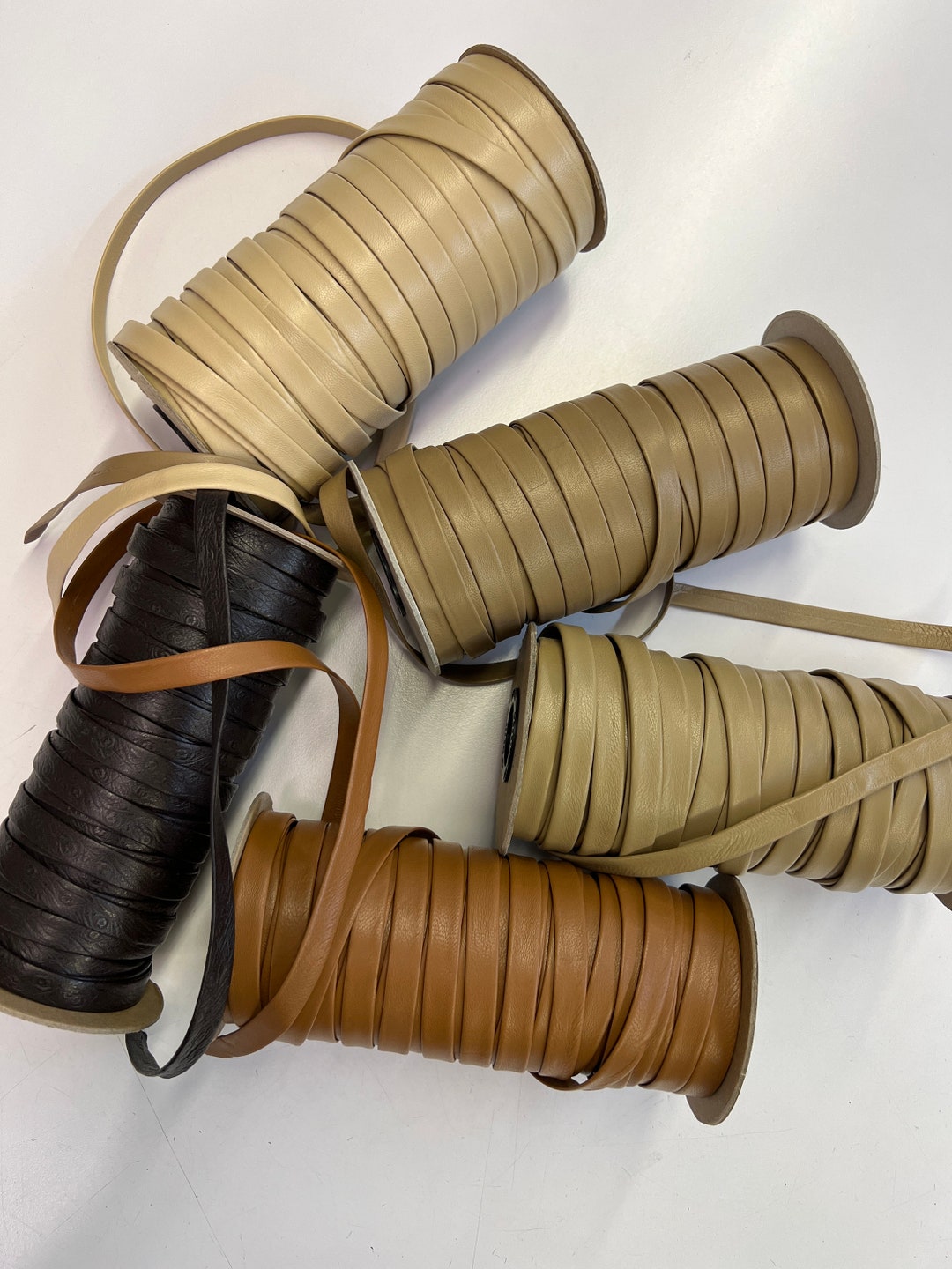 LEATHER 1/2" Double Folded Decorative Leather Trim by the Yard/genuine ...