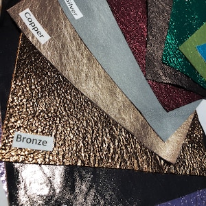 METALLIC GENUINE LEATHER, You Choose Color and Size, Available in 19 ...