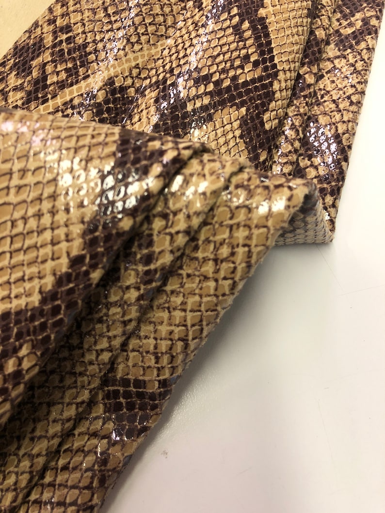 PYTHON LEATHER SKINS Print/natural Tan Brown Python Snakeskin | Etsy