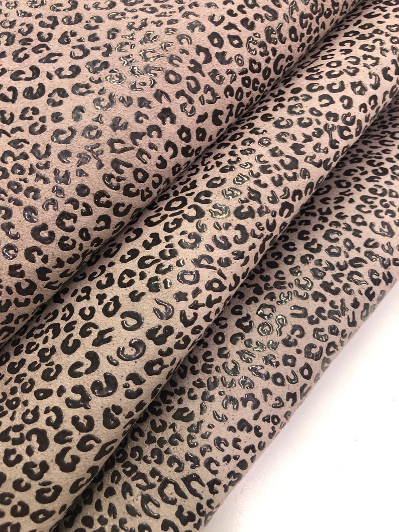 LEATHER 10"x10" Leopard Genuine Calfskin Suede/baby LEOPARD Print ...