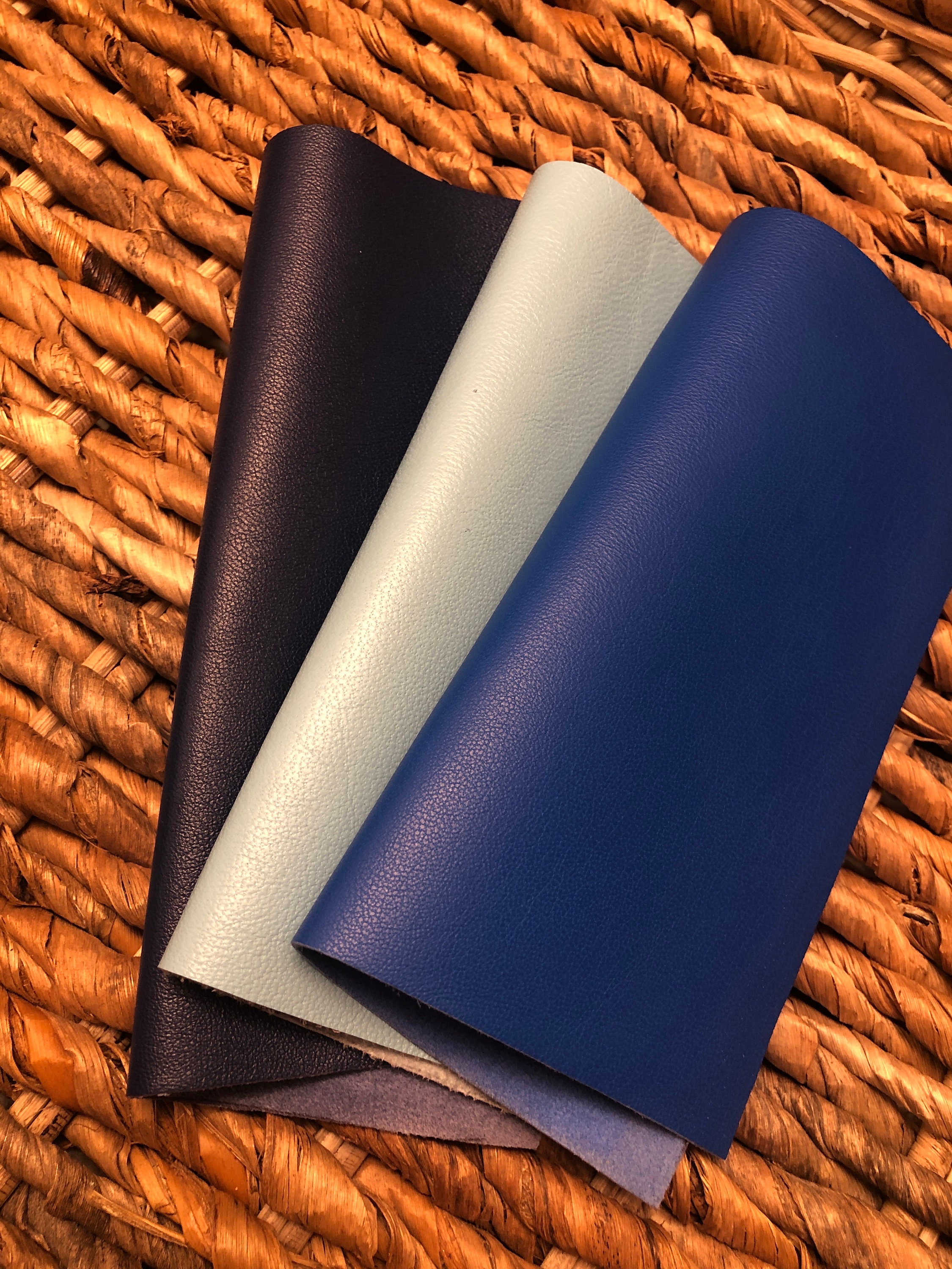 LEATHER SHEETS 5x5 Light Baby Blue /Royal Blue Leather | Etsy