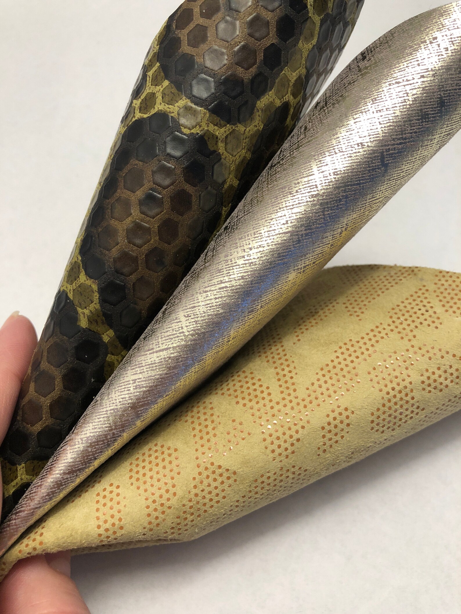 LEATHER LEOPARD PRINT Genuine Leather Sheets, Size 5.5”x6”, a Set of 3 ...
