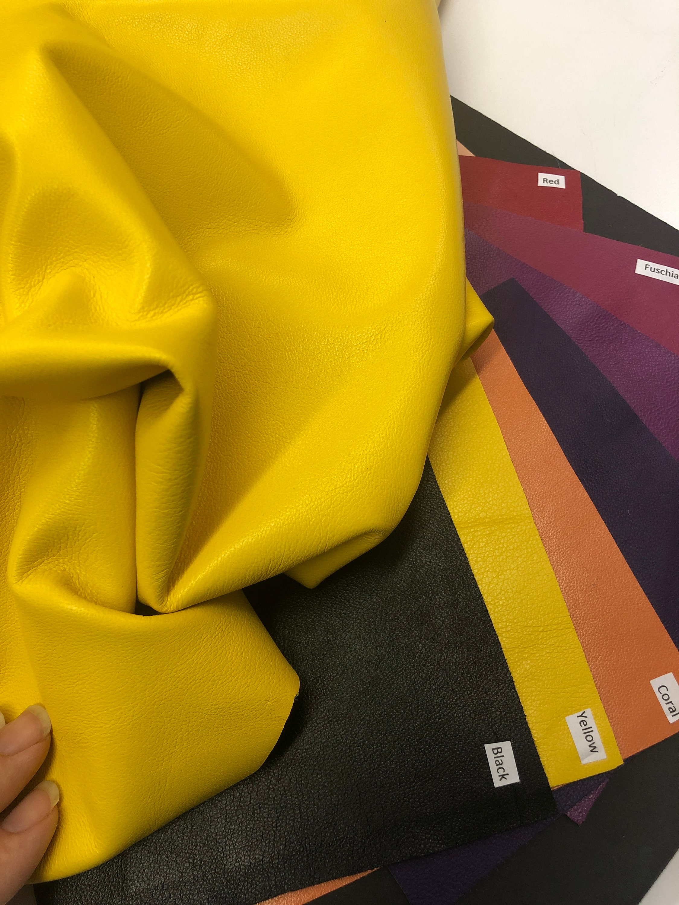 Yellow GENUINE LEATHER SUPERB Quality, Yellow Leather Sheet, Choose ...