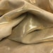 LEATHER Genuine GOLD Calfskin Suede SHIMMER Stripe on Beige Natural ...