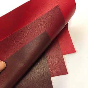 LEATHER RED Lambskin Leather, Fire Red Soft Leather, Dark Red Leather ...