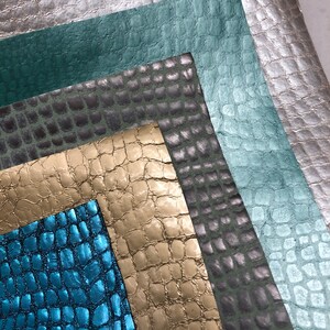 PEARL METALLIC CROCO Print Choose Your Color Turquoise, Pale Gold ...