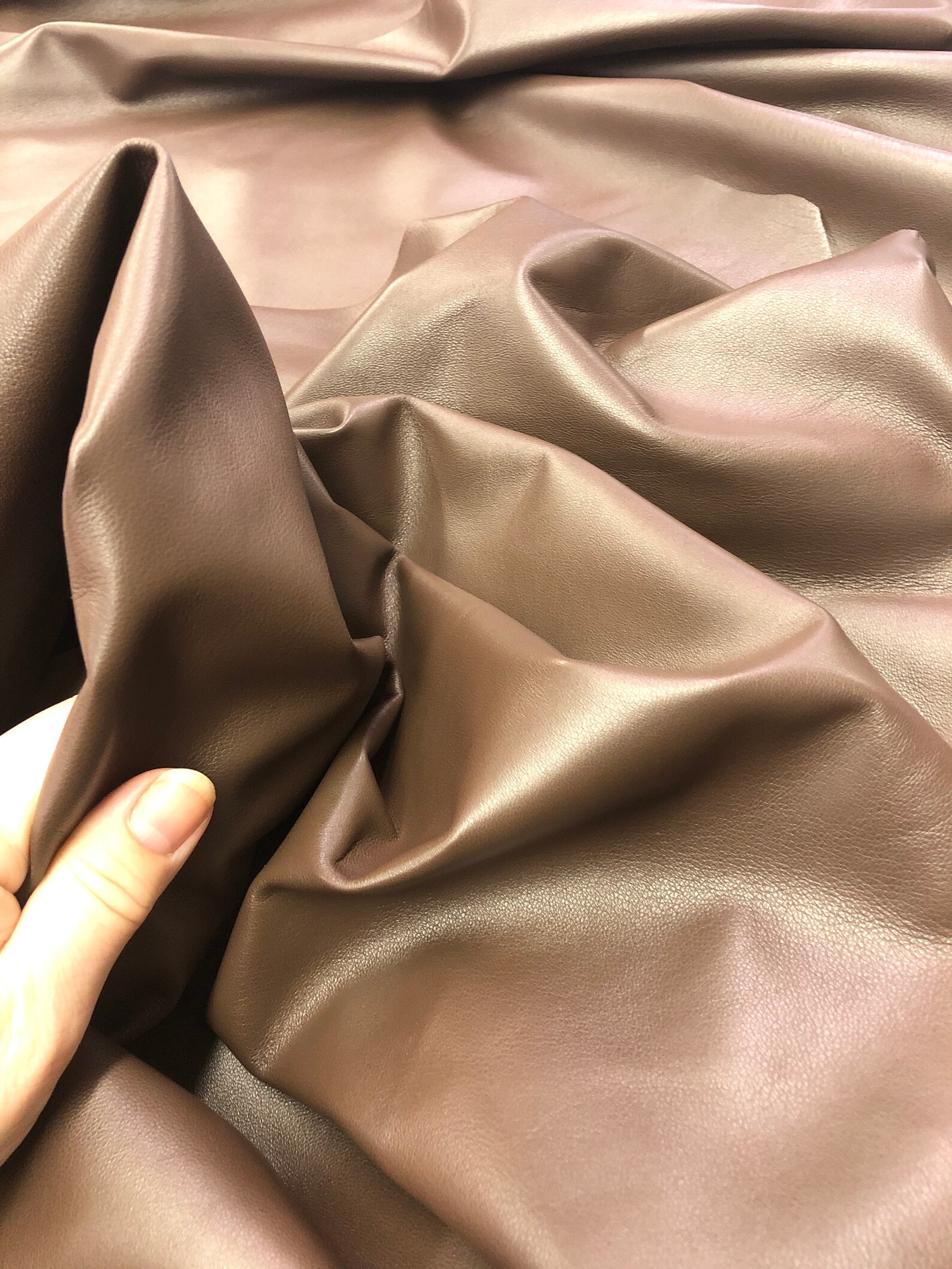 LEATHER GENUINE SKIN Chocolate Brown Color superb M - Etsy