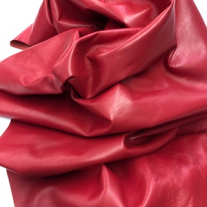 RED LEATHER “SUPERB M 7000” Top Quality Leather Skins, Soft Leather for ...