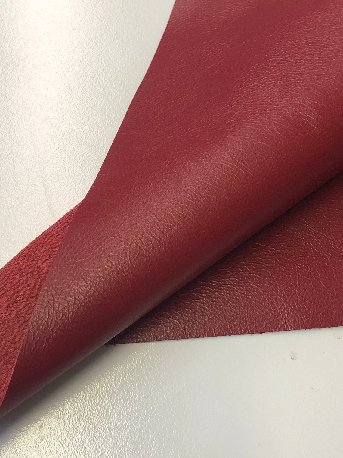 Red LEATHER Fall Red 12x24 Dark Red LEATHER Red | Etsy