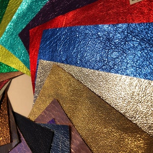 METALLIC GENUINE LEATHER, You Choose Color and Size, Available in 19 ...