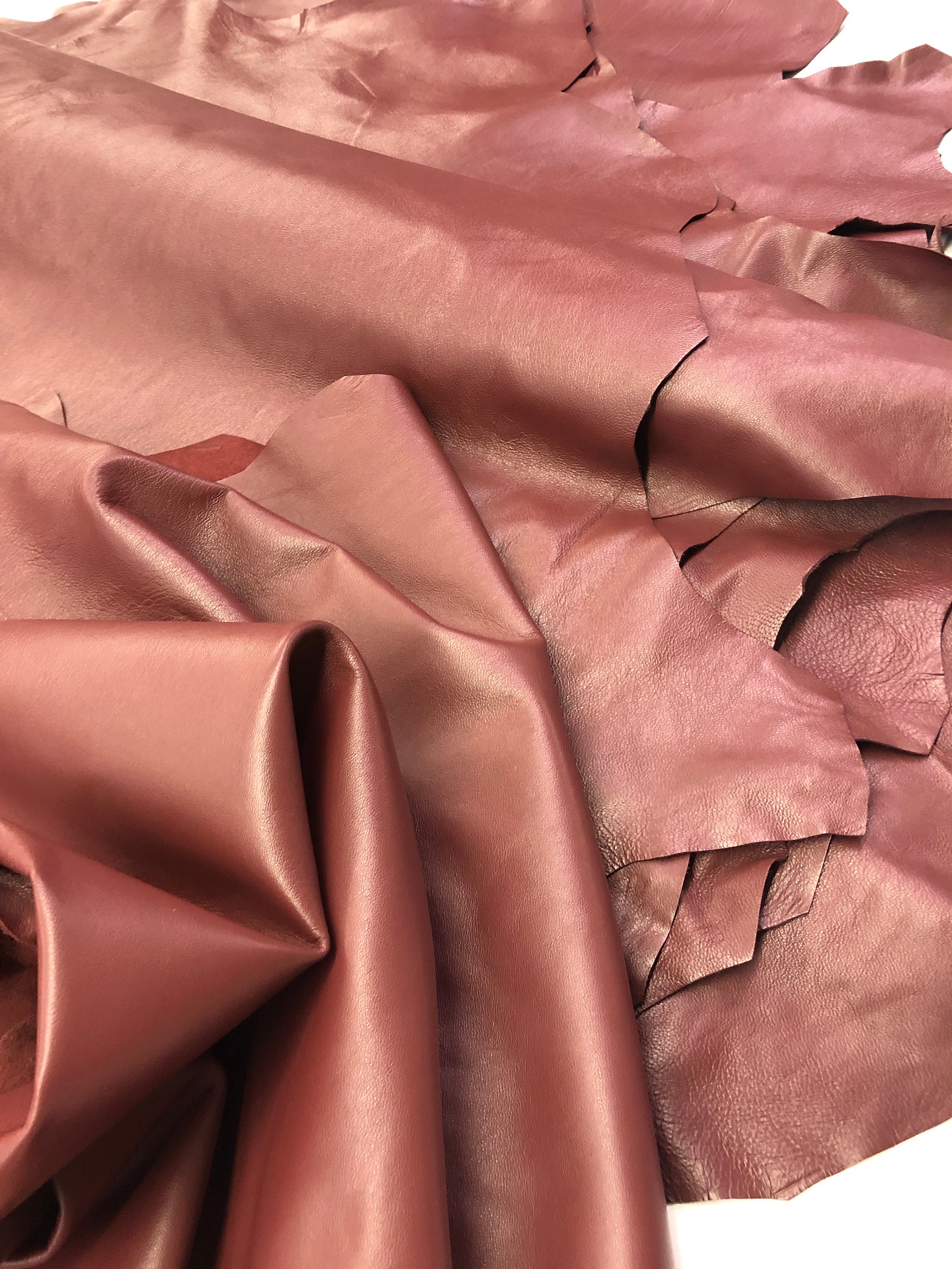 Dark Red WINE LEATHER SKINS/ Dark Red Lambskin Leather Hide/ Buttery ...