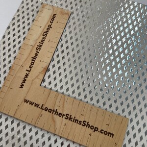 LEATHER 8”x8” Craft Leather Sheet, Diamond Silver Metallic White Calf ...