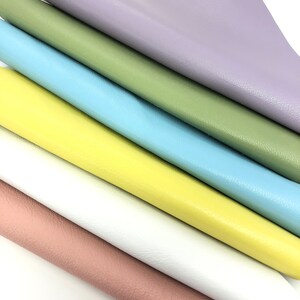 LEATHER NEW Pastel Colors LEATHER Set of 6 Colors Pink, White, Light ...