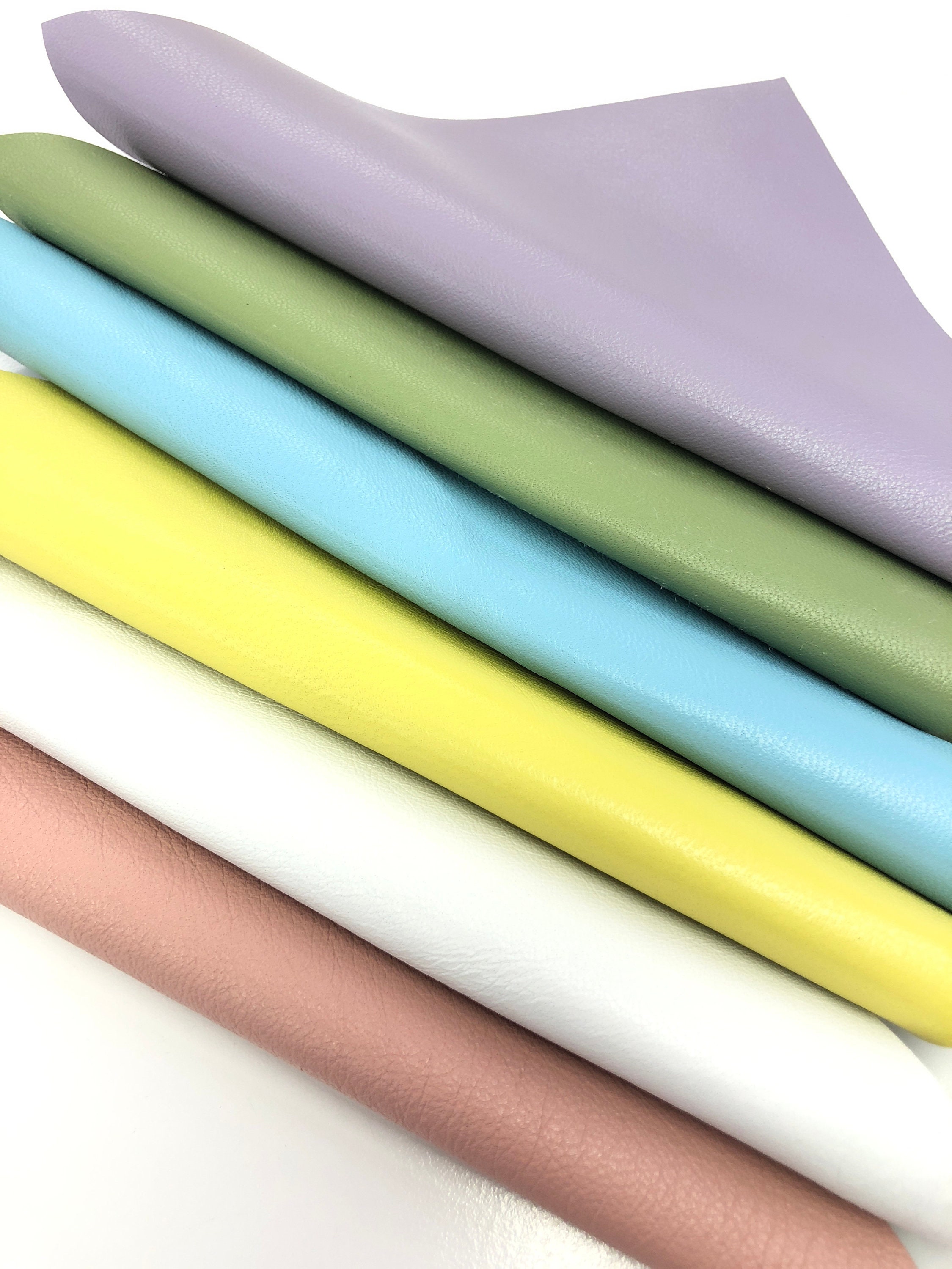 LEATHER NEW Pastel Colors LEATHER Set of 6 Colors Pink, White, Light ...