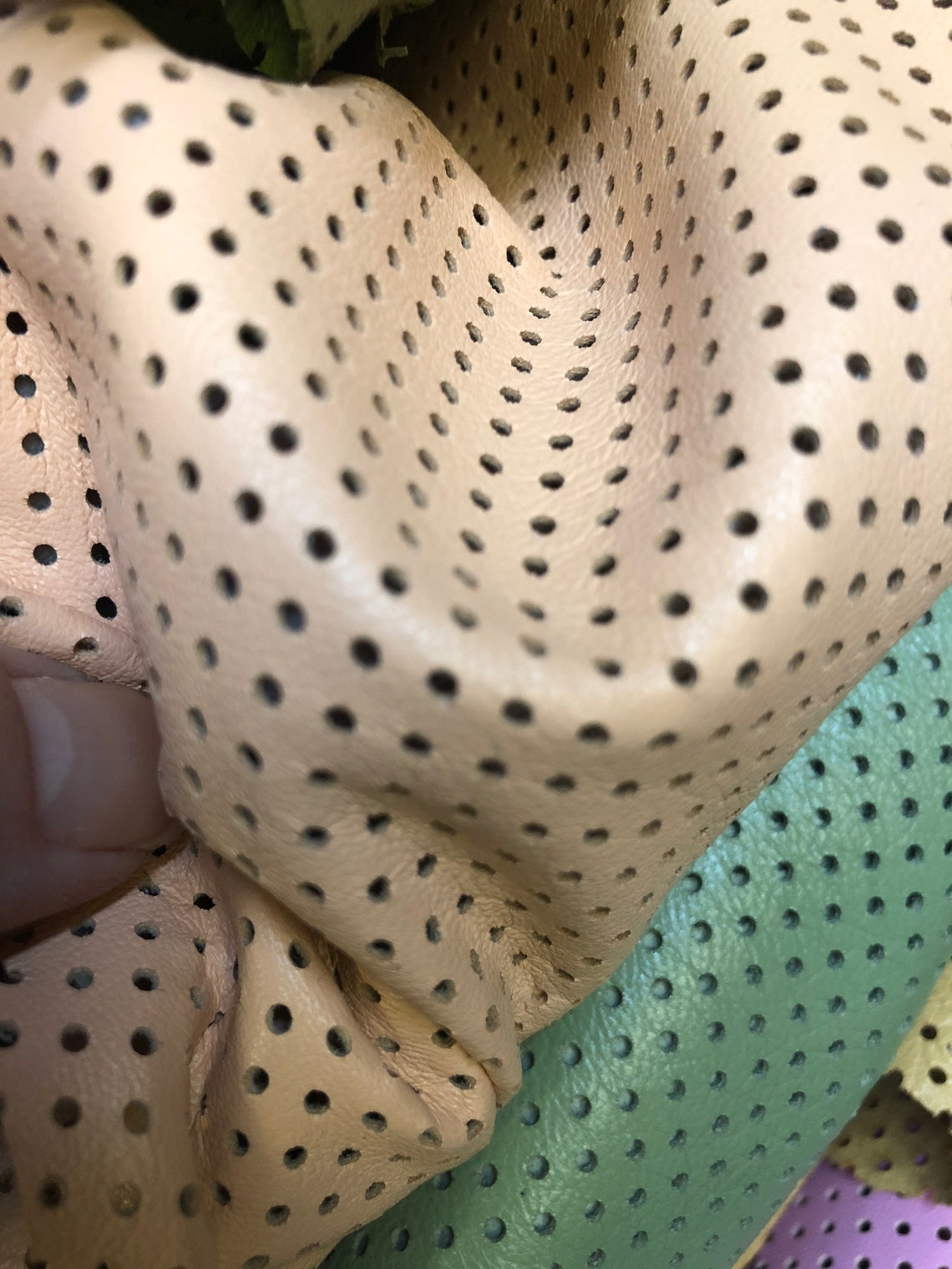 PERFORATED LEATHER SHEET Many Colors Many Designs Pick Your | Etsy