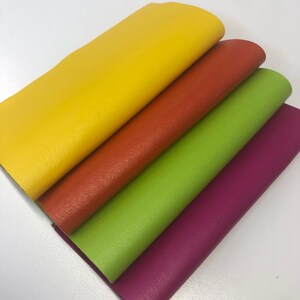 LEATHER Bright Colors 10"x10" Bright Pink, Bright Green, Orange, Yellow ...