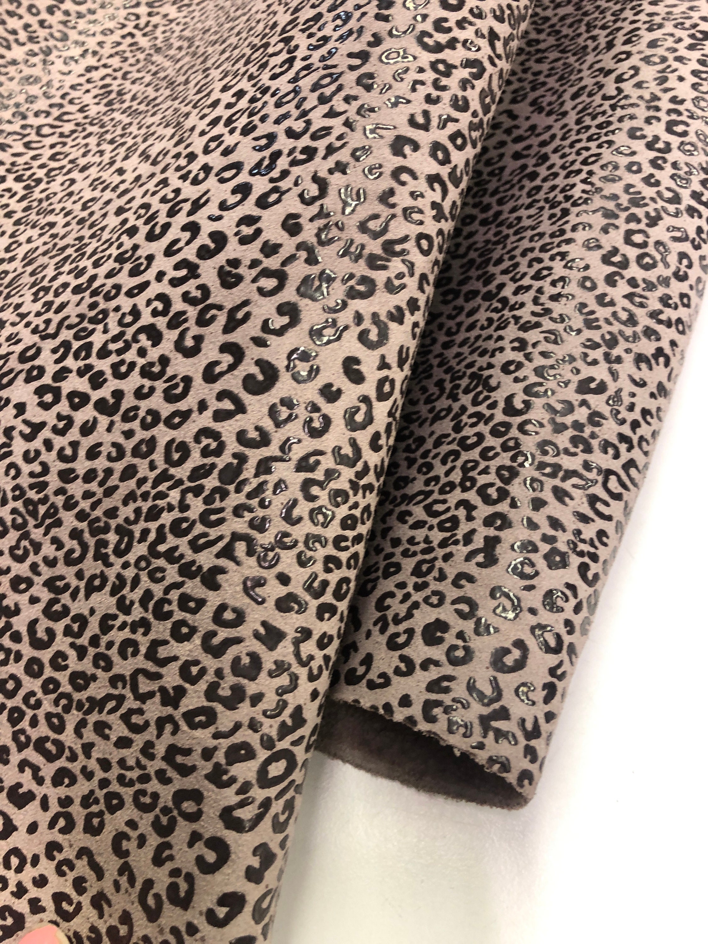 ANIMAL PRINT LEATHER Genuine Calfskin Suede Baby Leopard Print Genuine ...