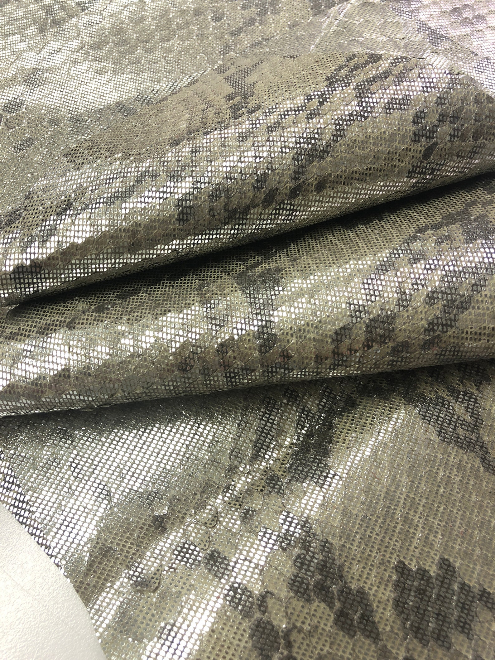 PYTHON GENUINE SKIN Silver Wash on Natural Python Skin Choose - Etsy