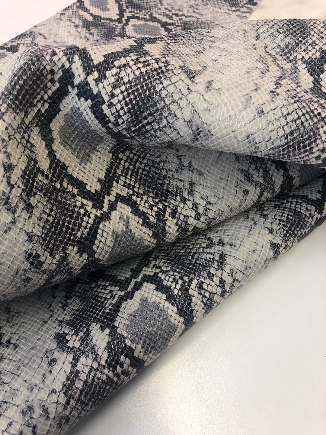 SNAKE LEATHER Python 7"x7" Snakeskin Print Calfskin Leather/thickness 2 ...