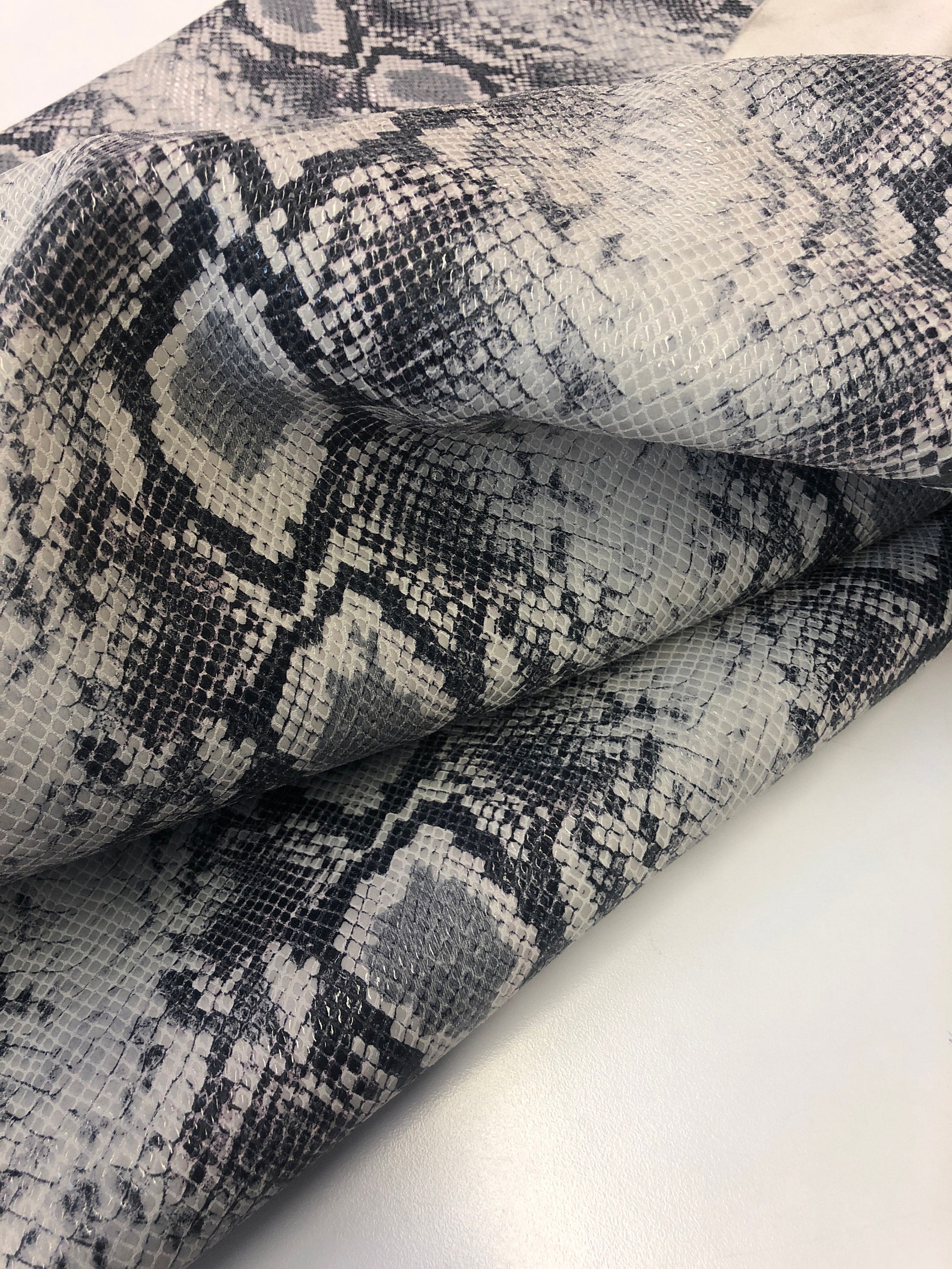 SNAKE LEATHER Python 9x9 Snakeskin Print Calfskin | Etsy