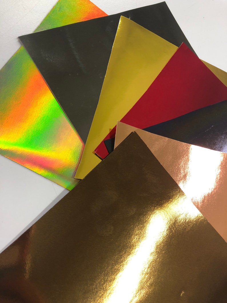 LEATHER MIRROR METALLIC Hide/red Navy Rose - Etsy