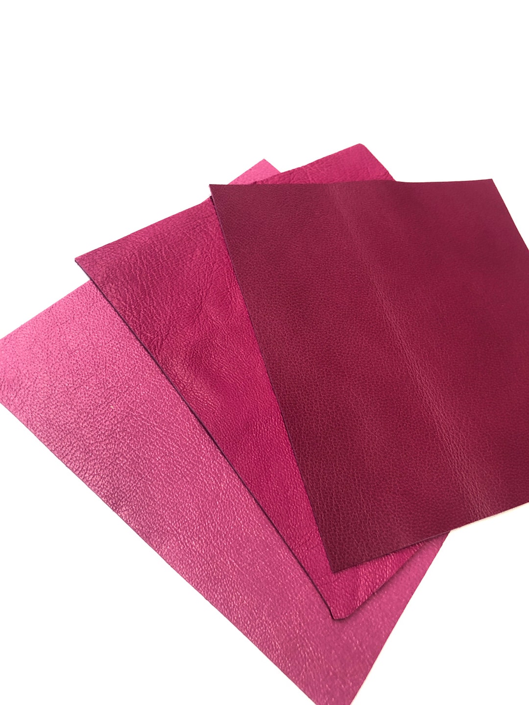 LEATHER BRIGHT PINK 9"x9" Leather Skins 3 Shades of Pink, Hot Pink ...