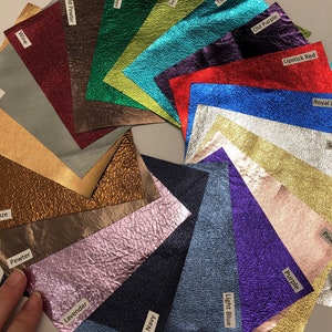 METALLIC LEATHERS ALL Colors Choose Your Color and Size Soft ...