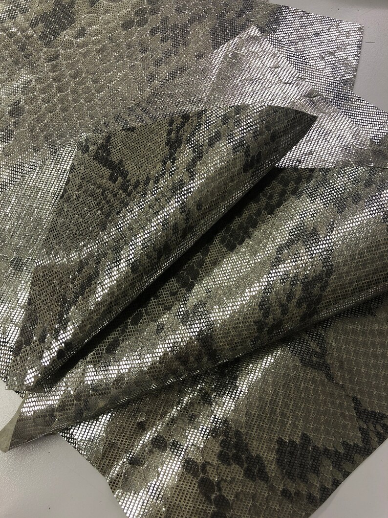 PYTHON GENUINE SKIN Silver Wash on Natural Python Skin Choose - Etsy