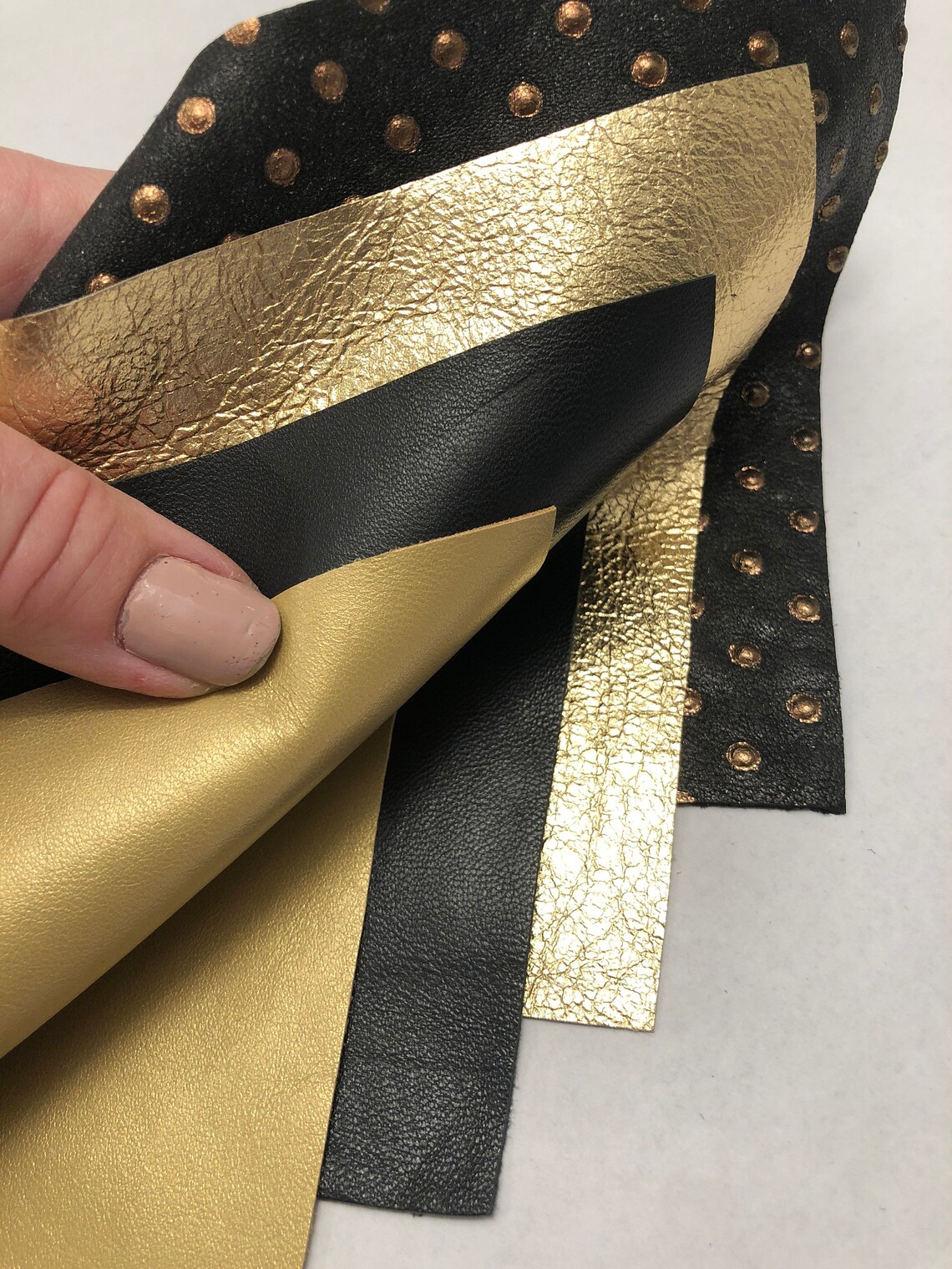 GOLDEN SET Genuine Leather Sheets in Bright Metallic Gold | Etsy