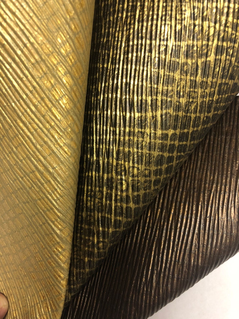 GENUINE LEATHER Metallic SHEETS Gold Antique Gold Bronze | Etsy