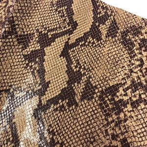 PYTHON LEATHER SKINS Print/natural Tan Brown Python Snakeskin Printed ...