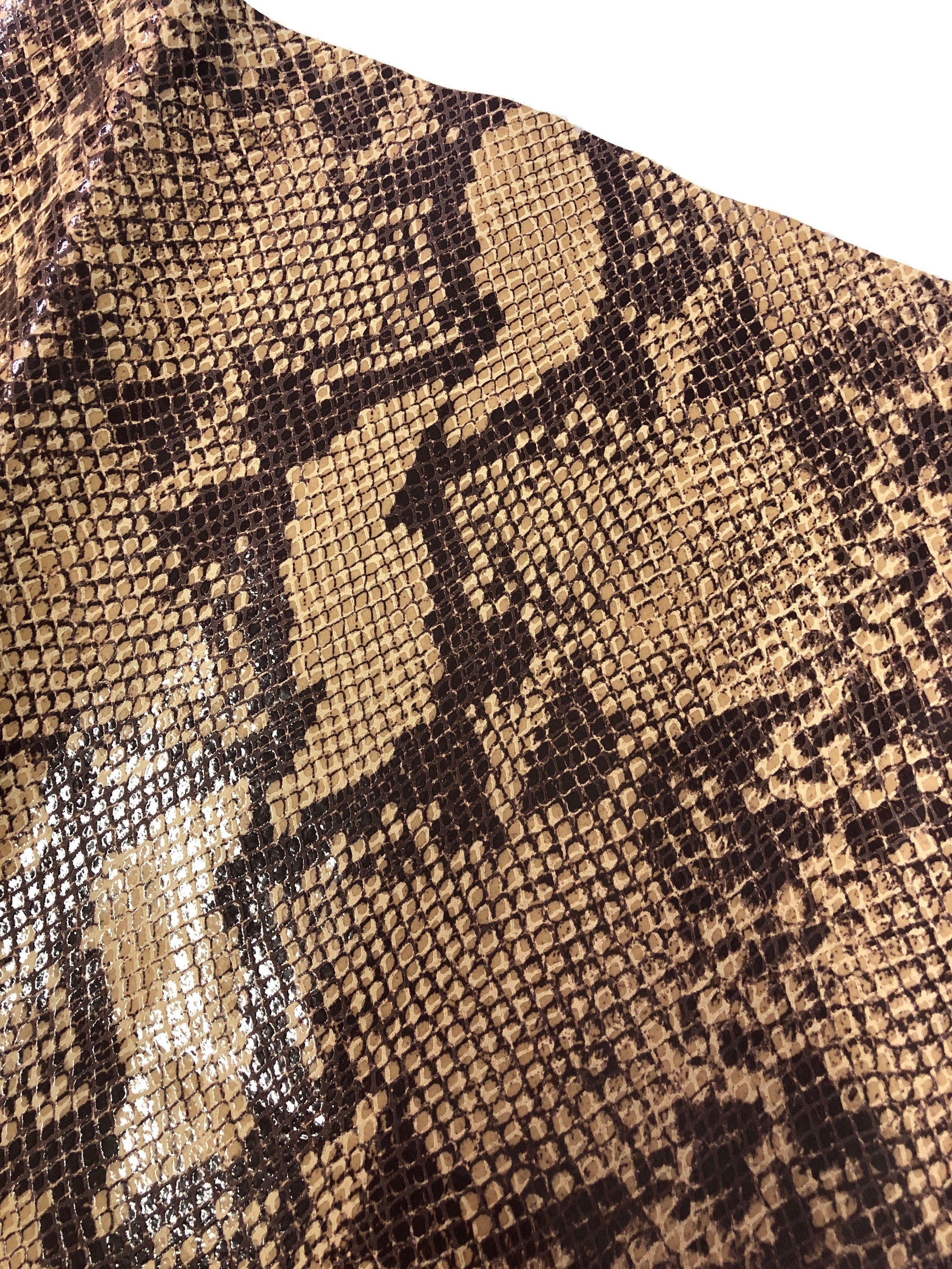 LEATHER SKINS PYTHON Print/Natural Tan Brown Python Snakeskin | Etsy