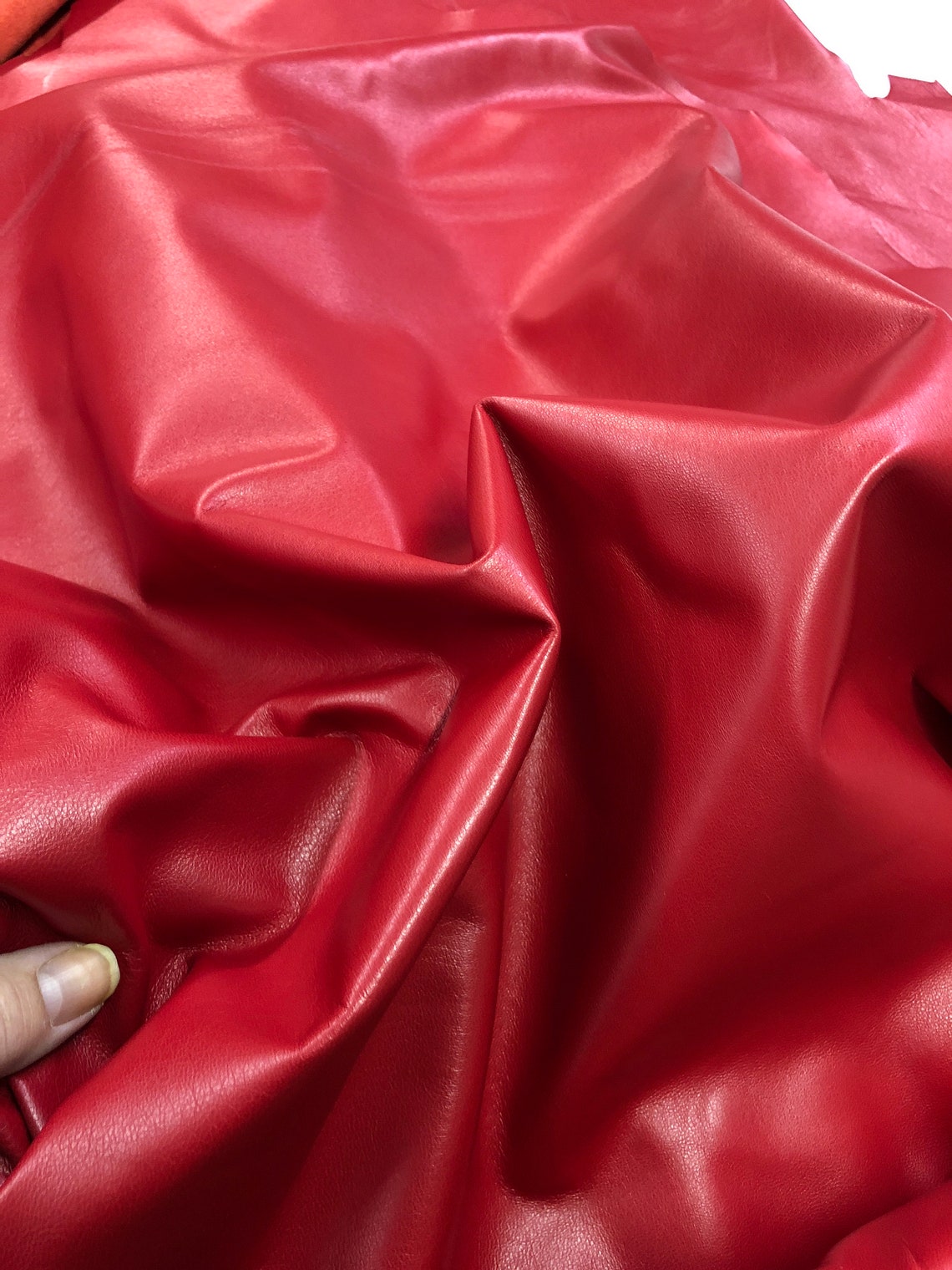 Bright Red Lambskin Leather Sheet, Soft Nappa Leather - Etsy