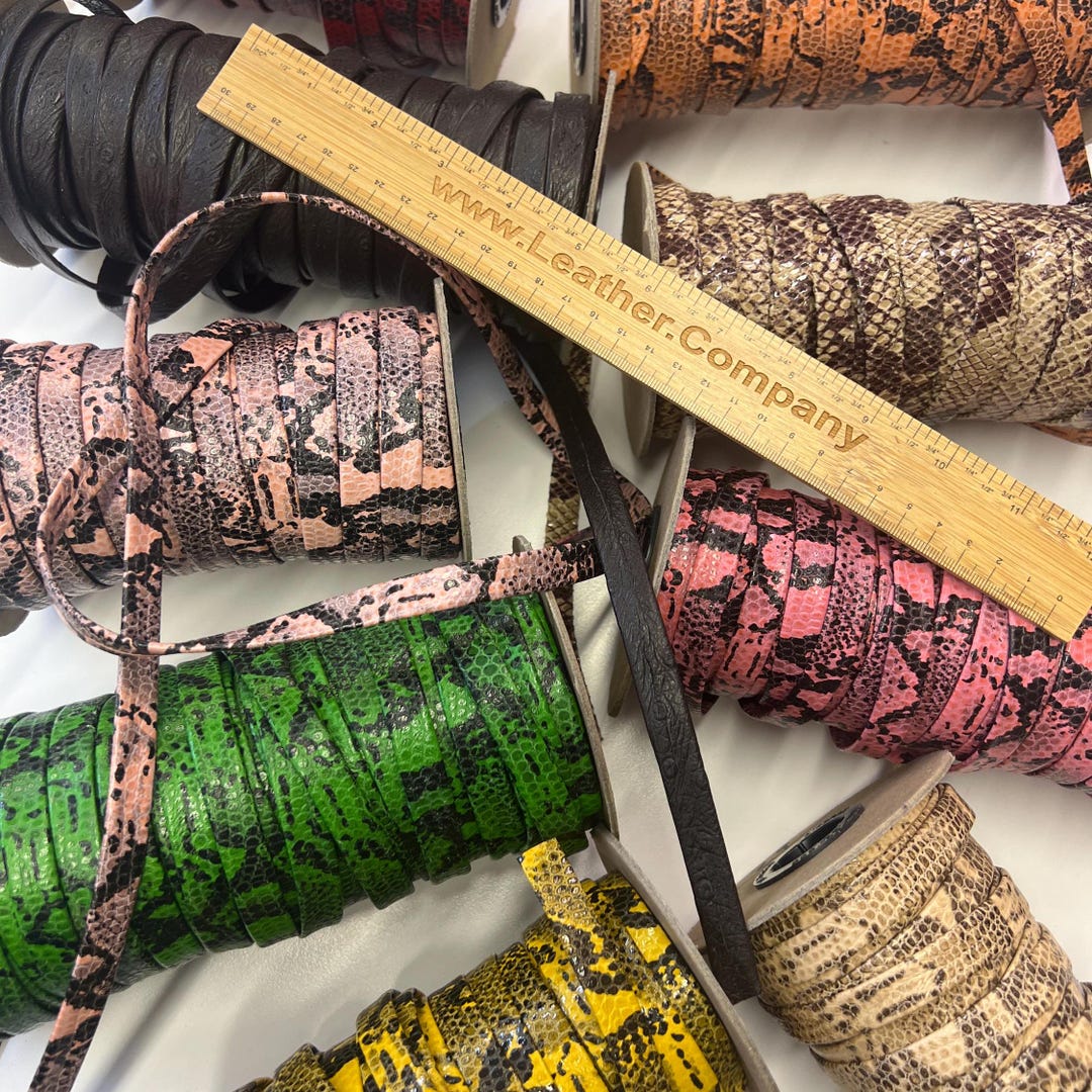 LEATHER 1/2" Double Folded Trim by the Yard/genuine Leather/animal ...