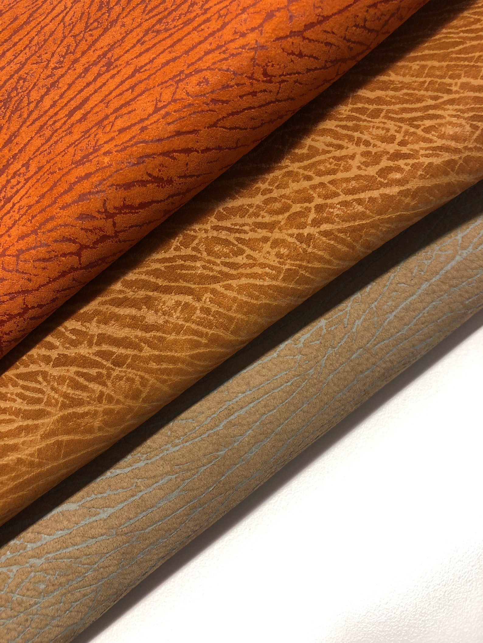 Rich LEATHER TEXTURE Real Cowhide/ Nubuck in 3 Colors/choose Size ...