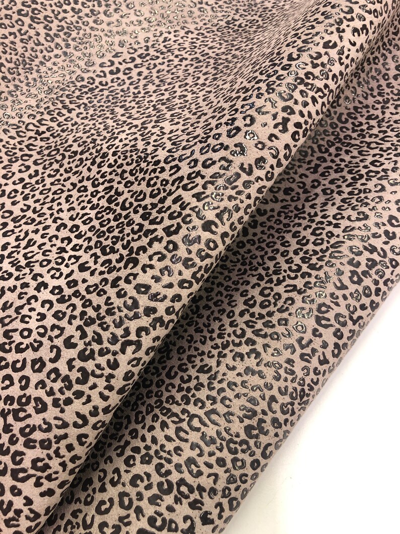 LEATHER 10"x10" Leopard Genuine Calfskin Suede/baby LEOPARD Print ...