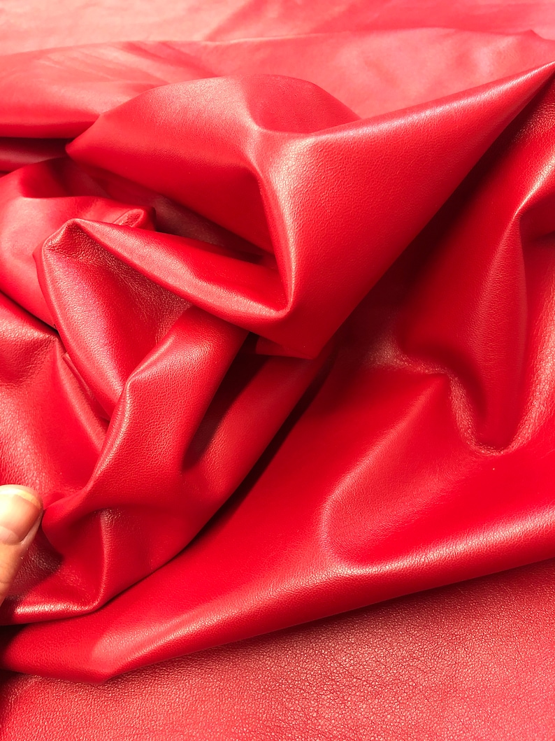 LEATHER SKINS/RED Lambskin Leather/ Buttery Soft Genuine | Etsy