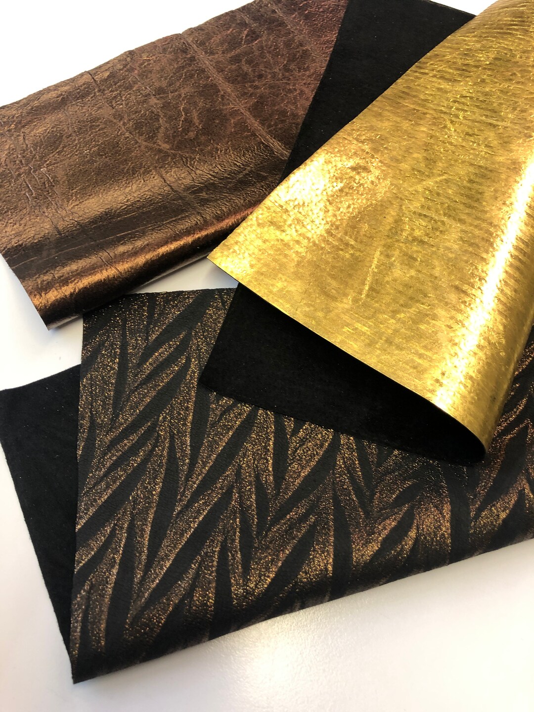 LEATHER SHEETS 10”x10” a Set of 3, Thickness 0.9mm, Print Leather ...