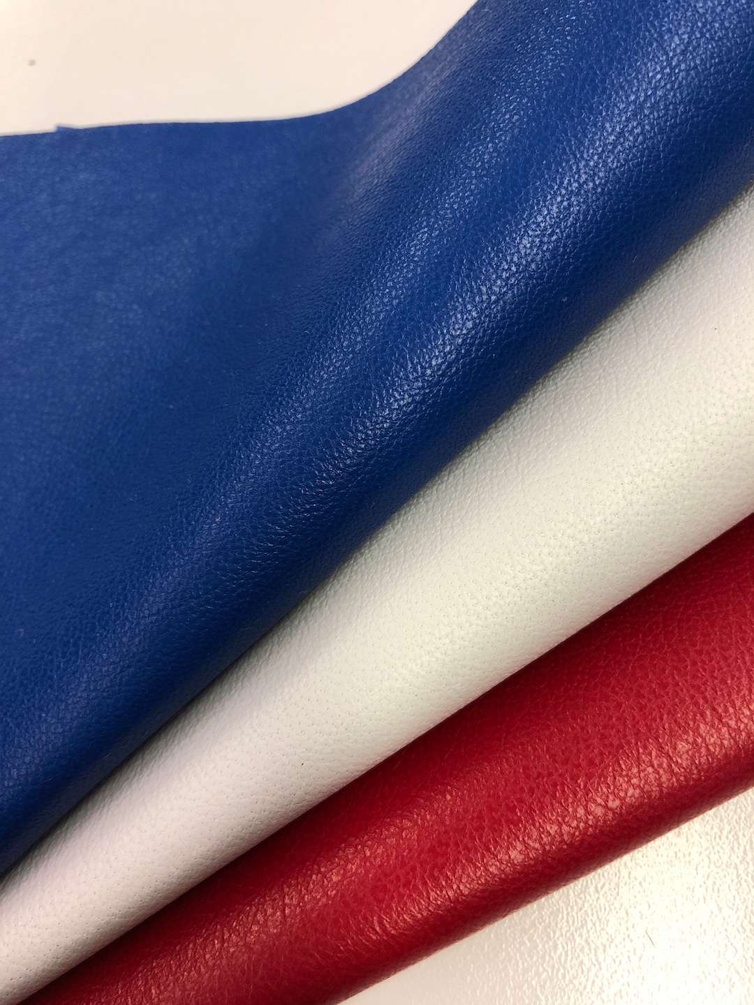 Red White Blue LEATHER 8"x 8" USA Colors Red White Blue GENUINE Leather ...