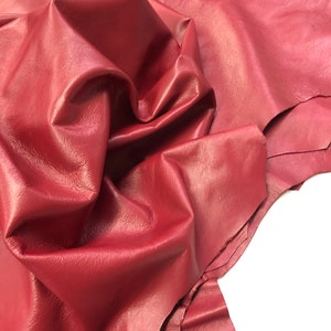 LEATHER Skins/dark RED Leather Skins/fall Red Lambskin Leather/ Buttery ...