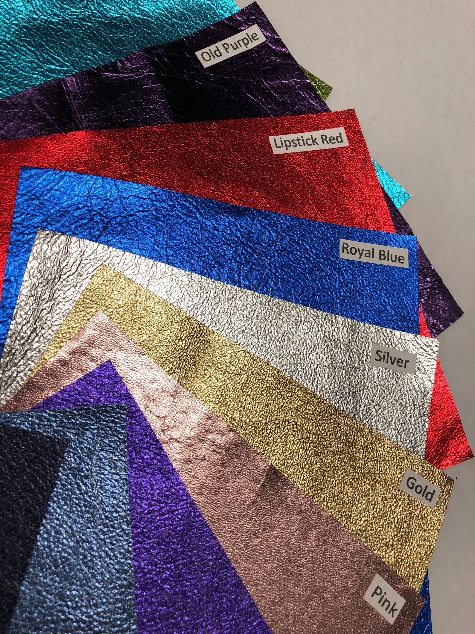 METALLIC LEATHERS ALL Colors Choose Your Color and Size Soft | Etsy