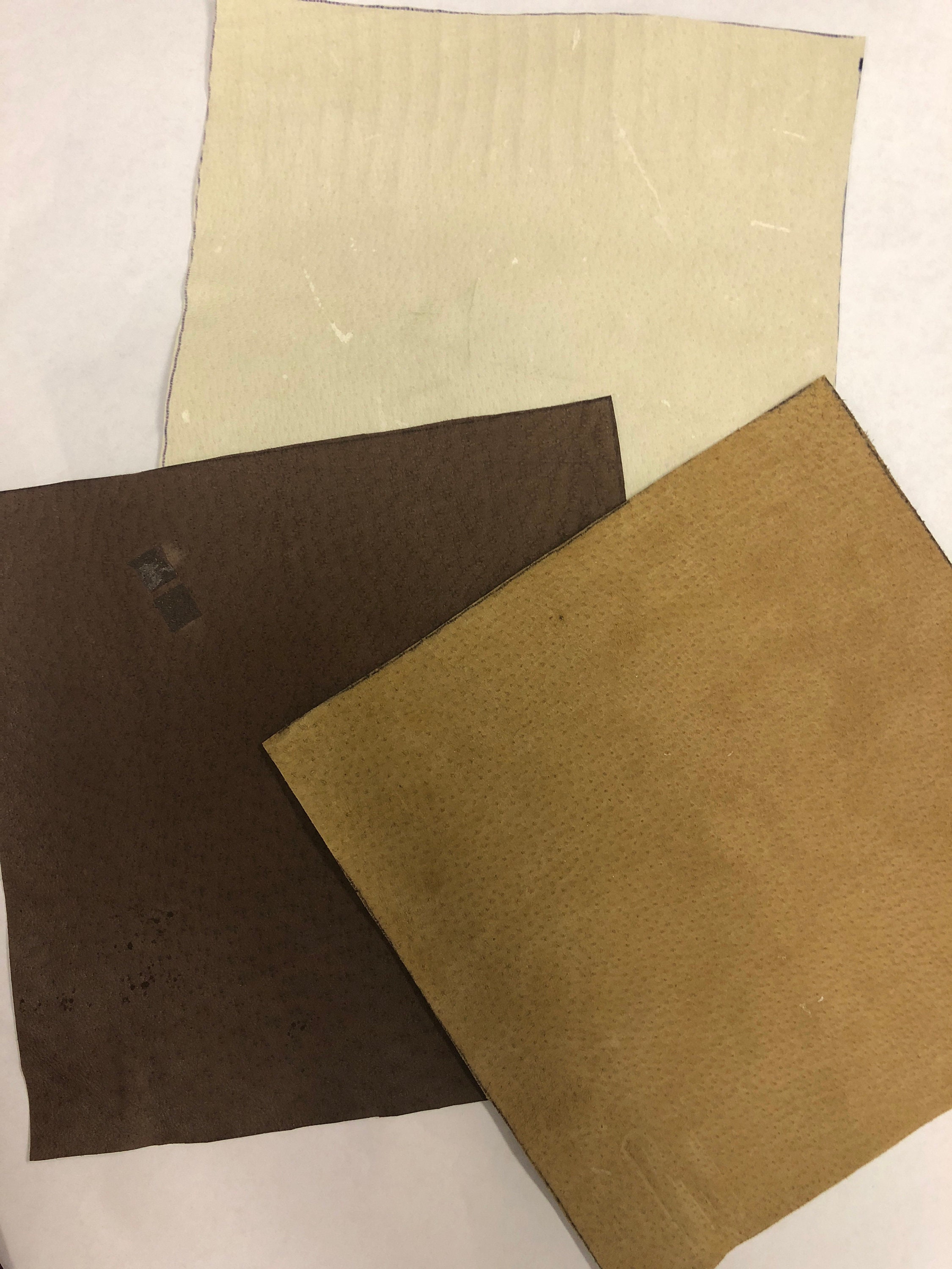 Brown Tan GENUINE LEATHER SHEETS a set of 3 8x8 | Etsy