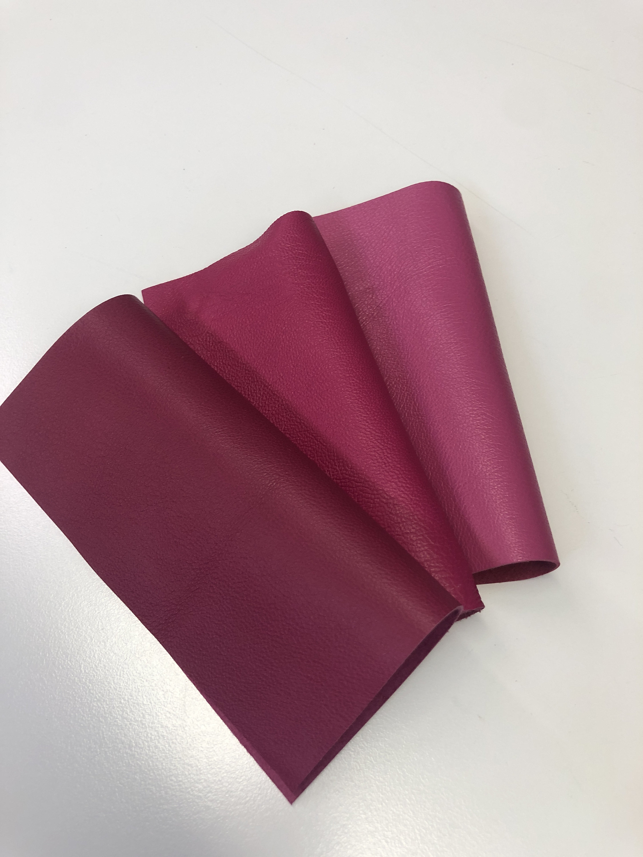LEATHER BRIGHT PINK 9x9 Leather Skins 3 Shades of | Etsy